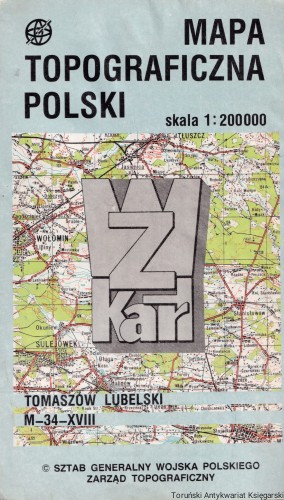 Mapa topograficzna Polski : Tomaszów Lubelski Toruński Antykwariat ...